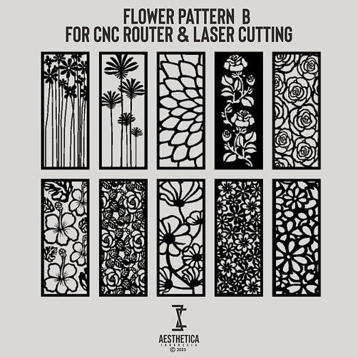 flower pattern b for cnc router and laser cutting 3D model | CGTrader