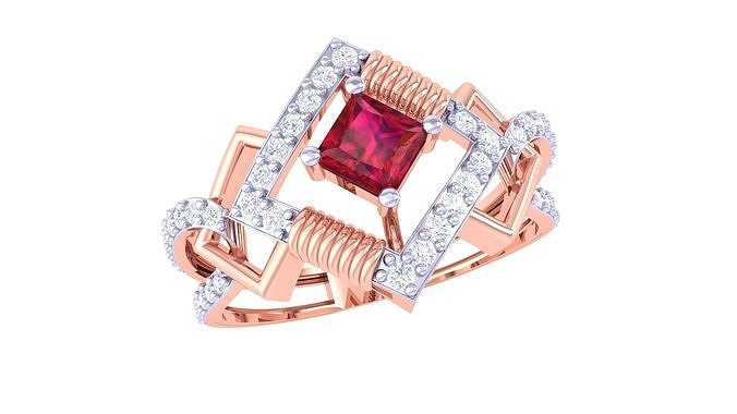 Wire Coil High Jewelry Cocktail Ring 3dm stl obj mtl glb gltf 3D model ...