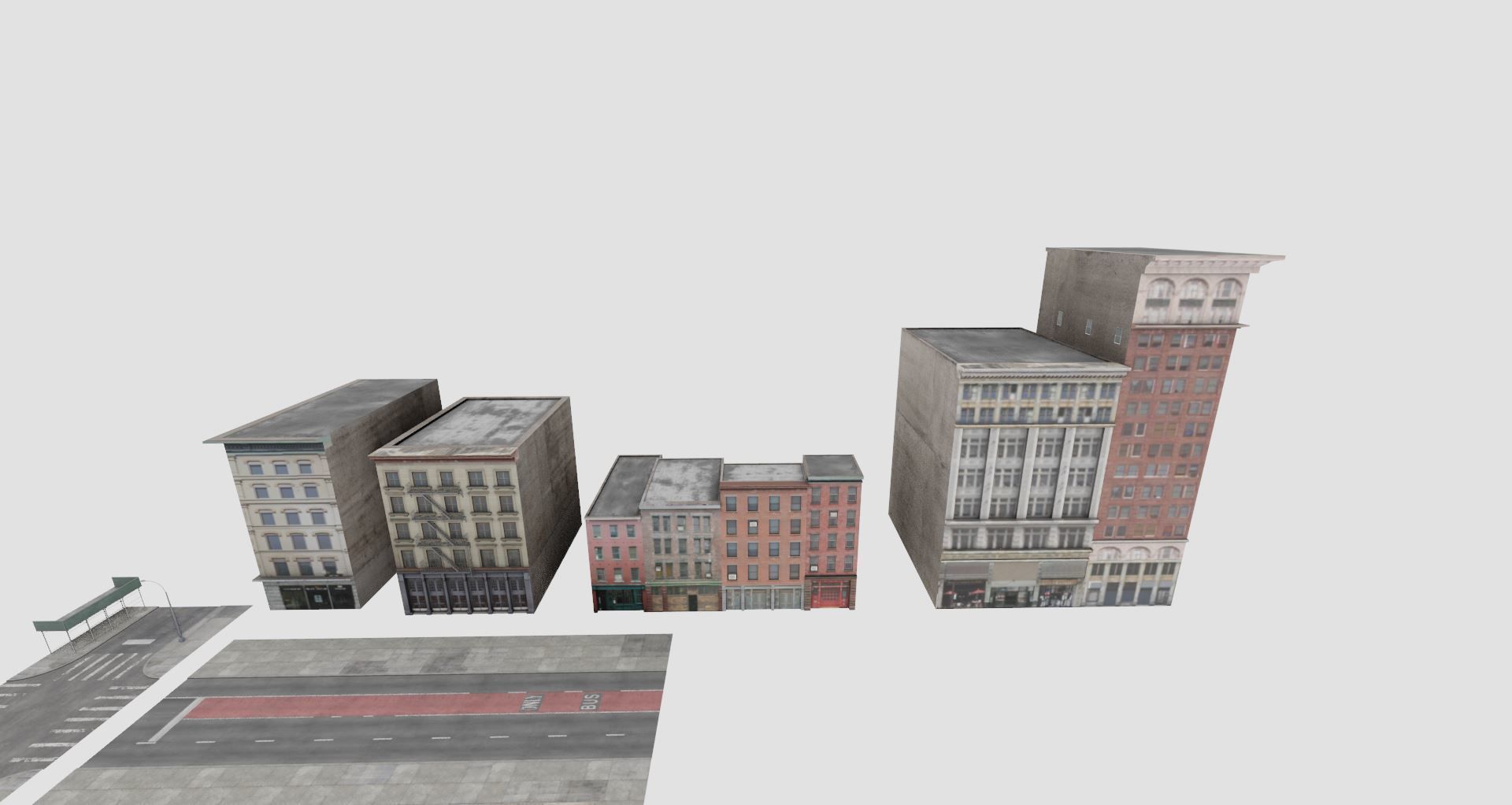 3D model Manhattan Modular City Block 358 Broadway Street VR / AR / low ...