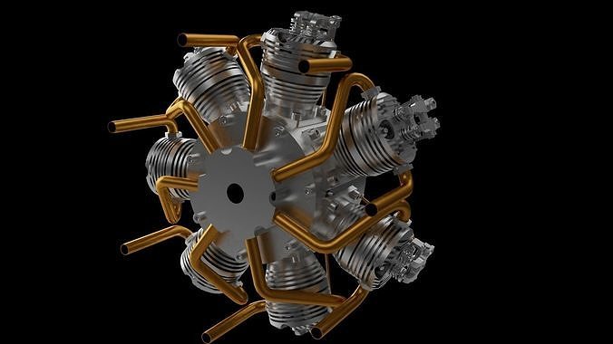 70cc m7 star-shaped engine 3D model 3D printable | CGTrader