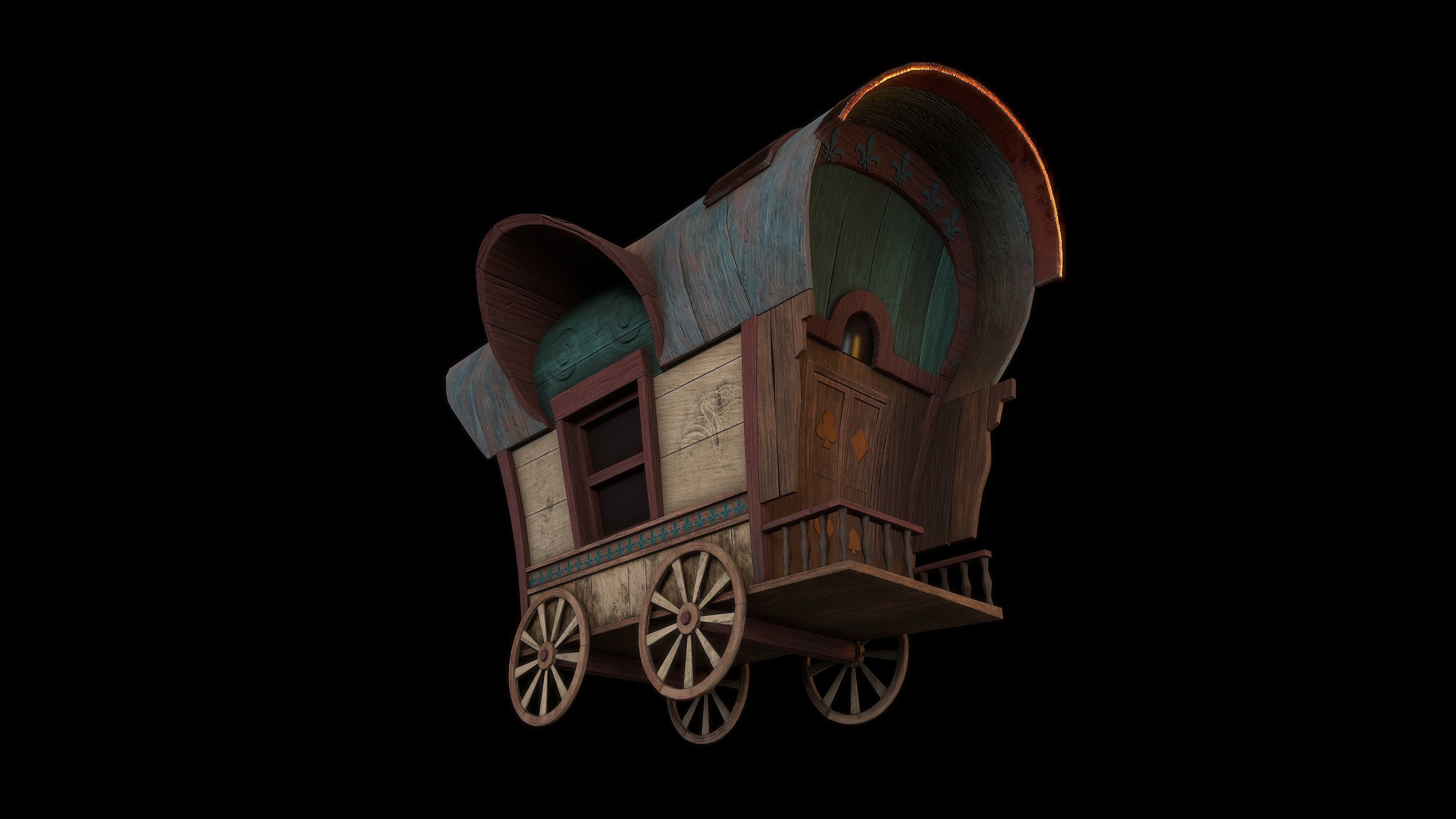 3D model Medieval Carriage VR / AR / low-poly | CGTrader