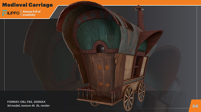 3D model Medieval Carriage VR / AR / low-poly | CGTrader