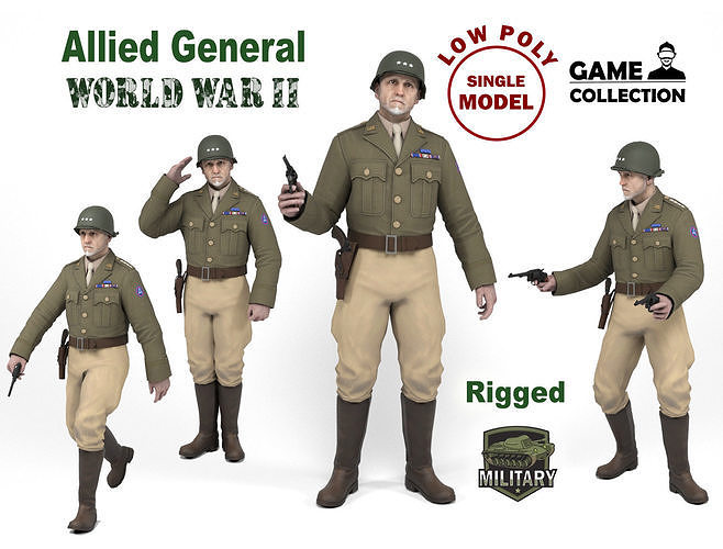 3D model Allied General VR / AR / low-poly | CGTrader