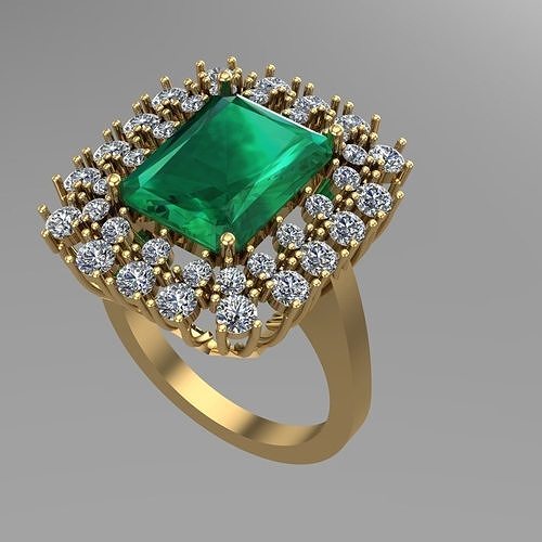 Diamond Emerald Ring Jewellery for Women 3D print model 3D model 3D printable | CGTrader