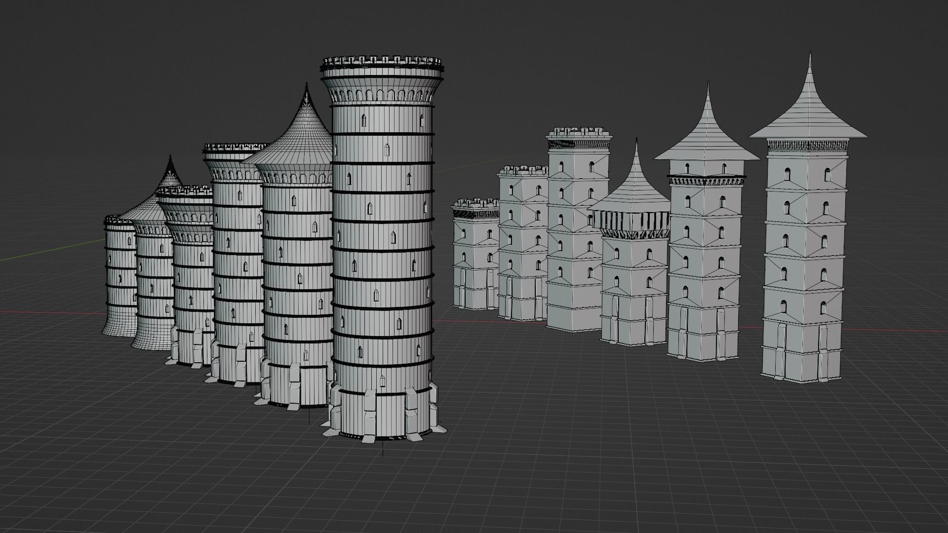 3D model Modular Castle Towers VR / AR / low-poly | CGTrader