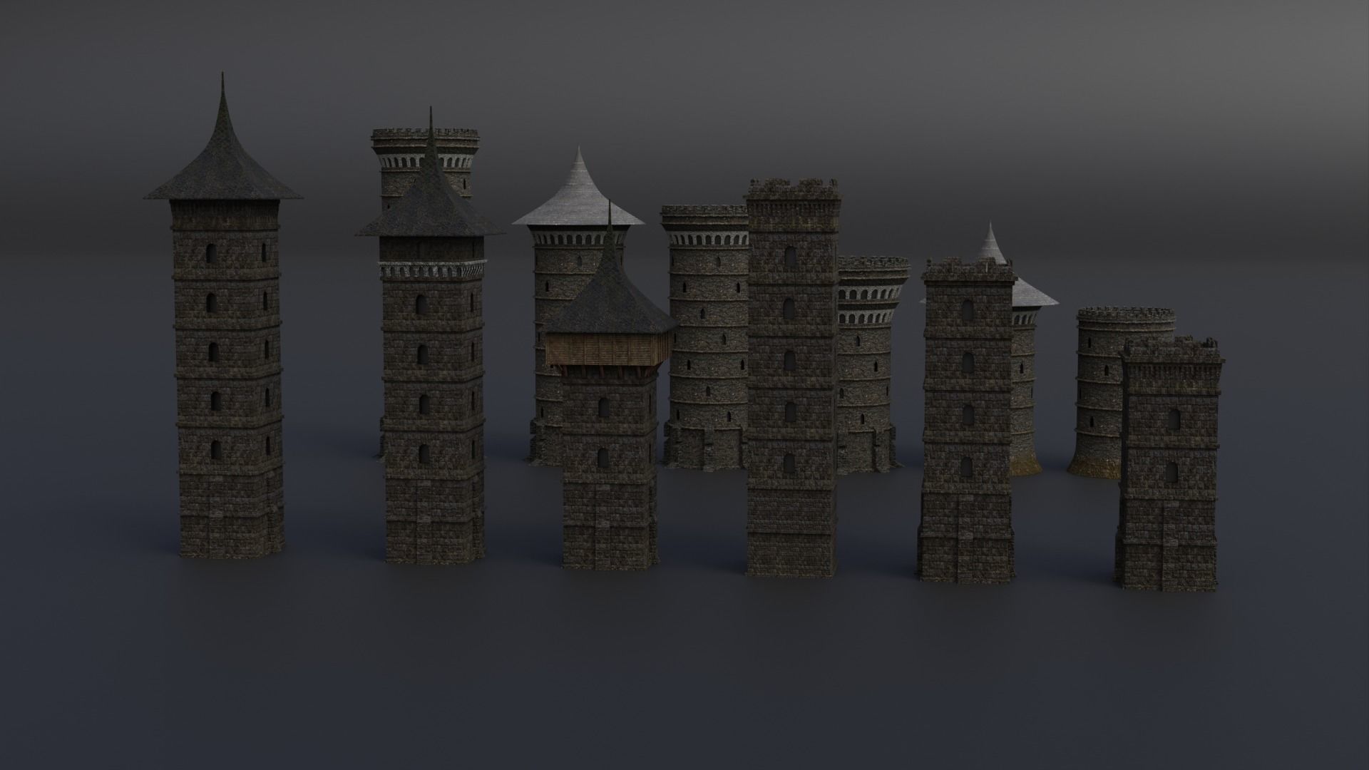 3D model Modular Castle Towers VR / AR / low-poly | CGTrader