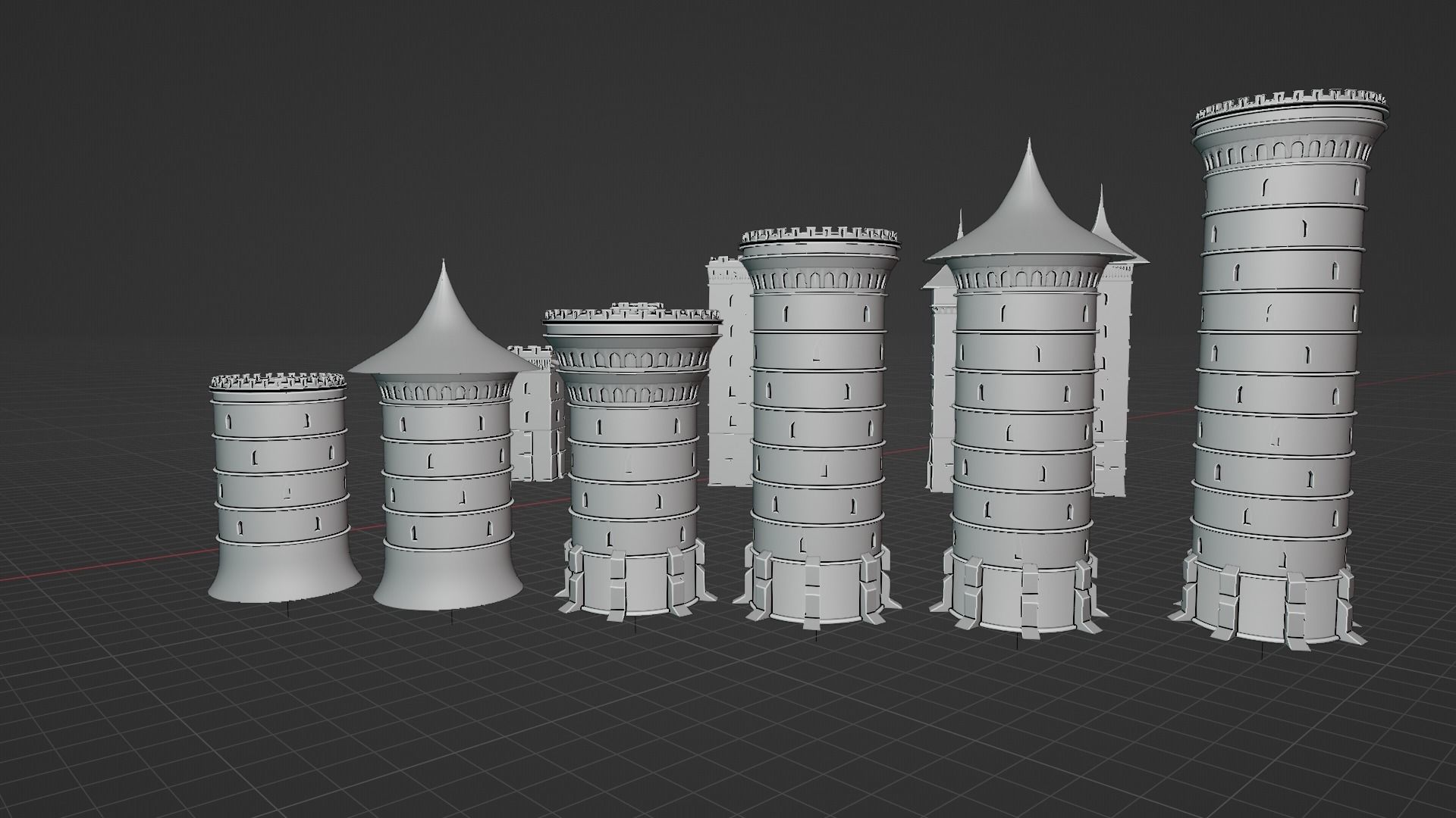 3D model Modular Castle Towers VR / AR / low-poly | CGTrader