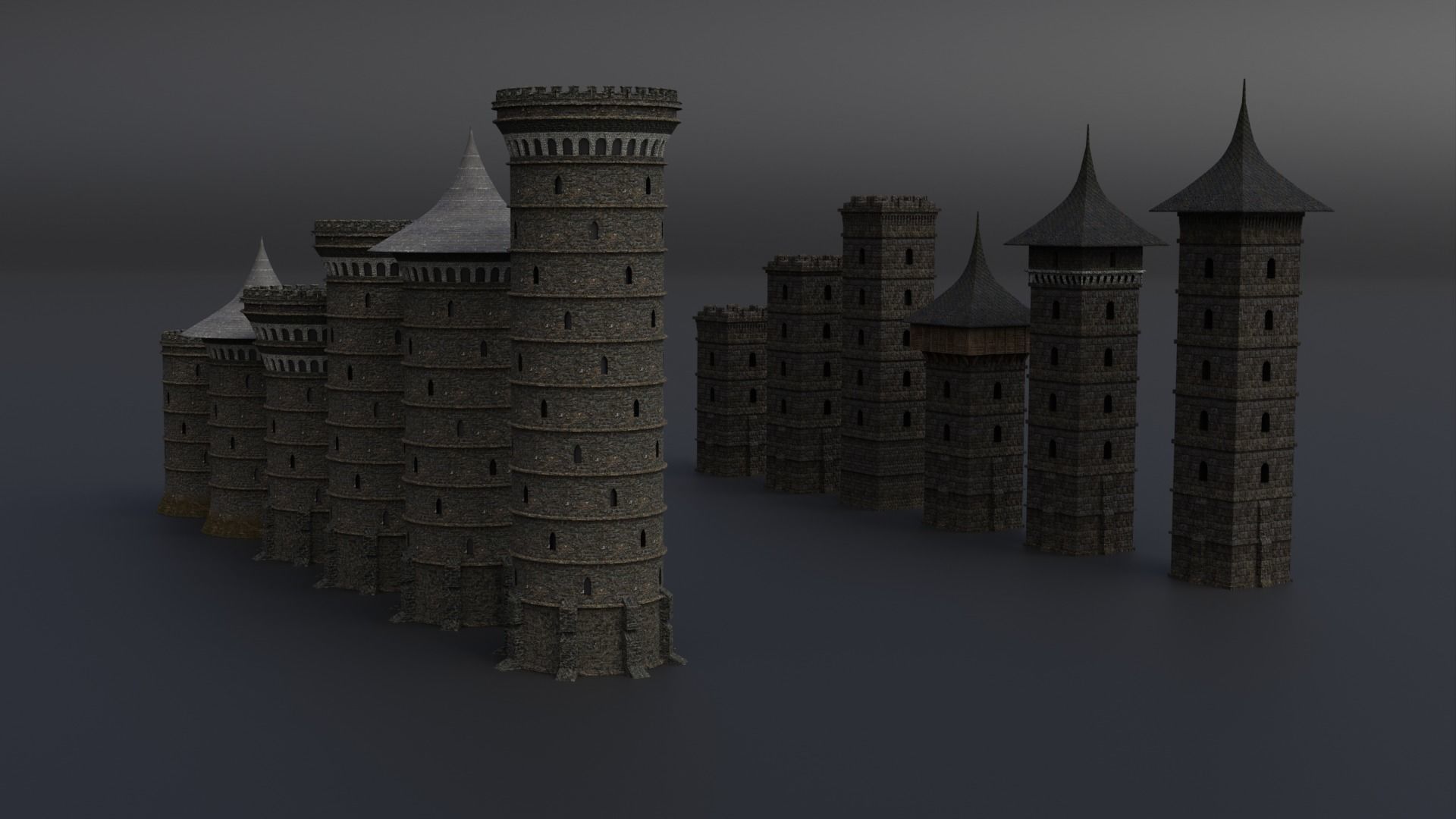 3D model Modular Castle Towers VR / AR / low-poly | CGTrader