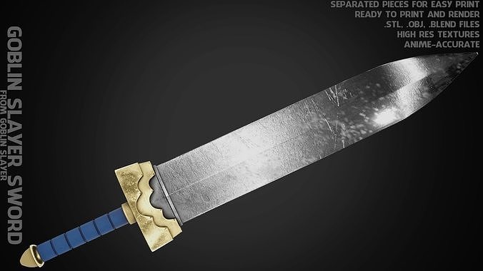 Goblin Slayer Sword for Cosplay 3D model 3D printable | CGTrader