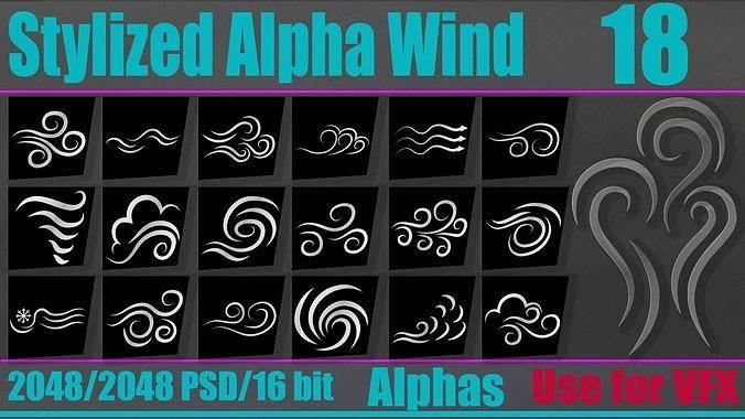 Stylized Alpha Wind Texture | CGTrader