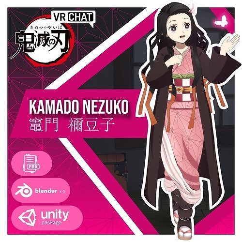 3D model VRChat Avatar - Nezuko - Demon Slayer VR / AR / low-poly ...