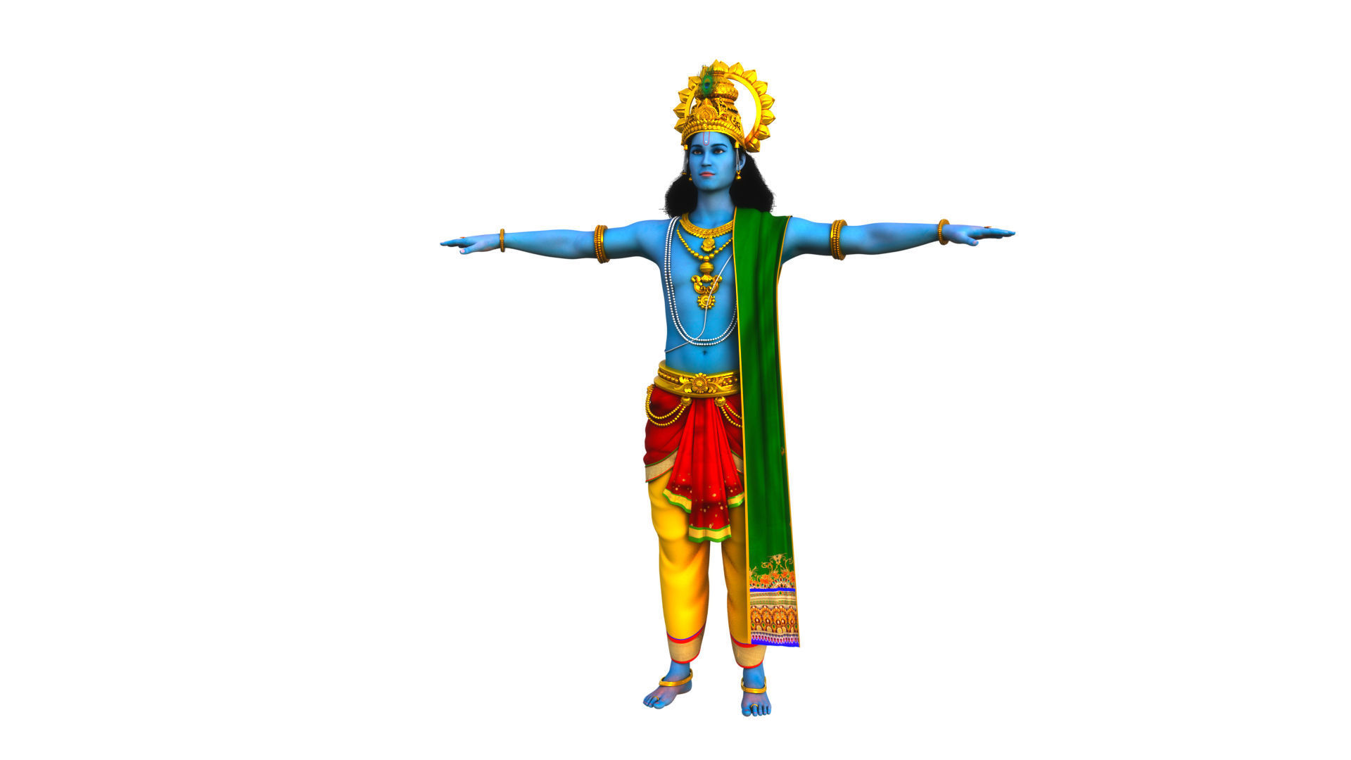 lord krishna t pose 3D model | CGTrader