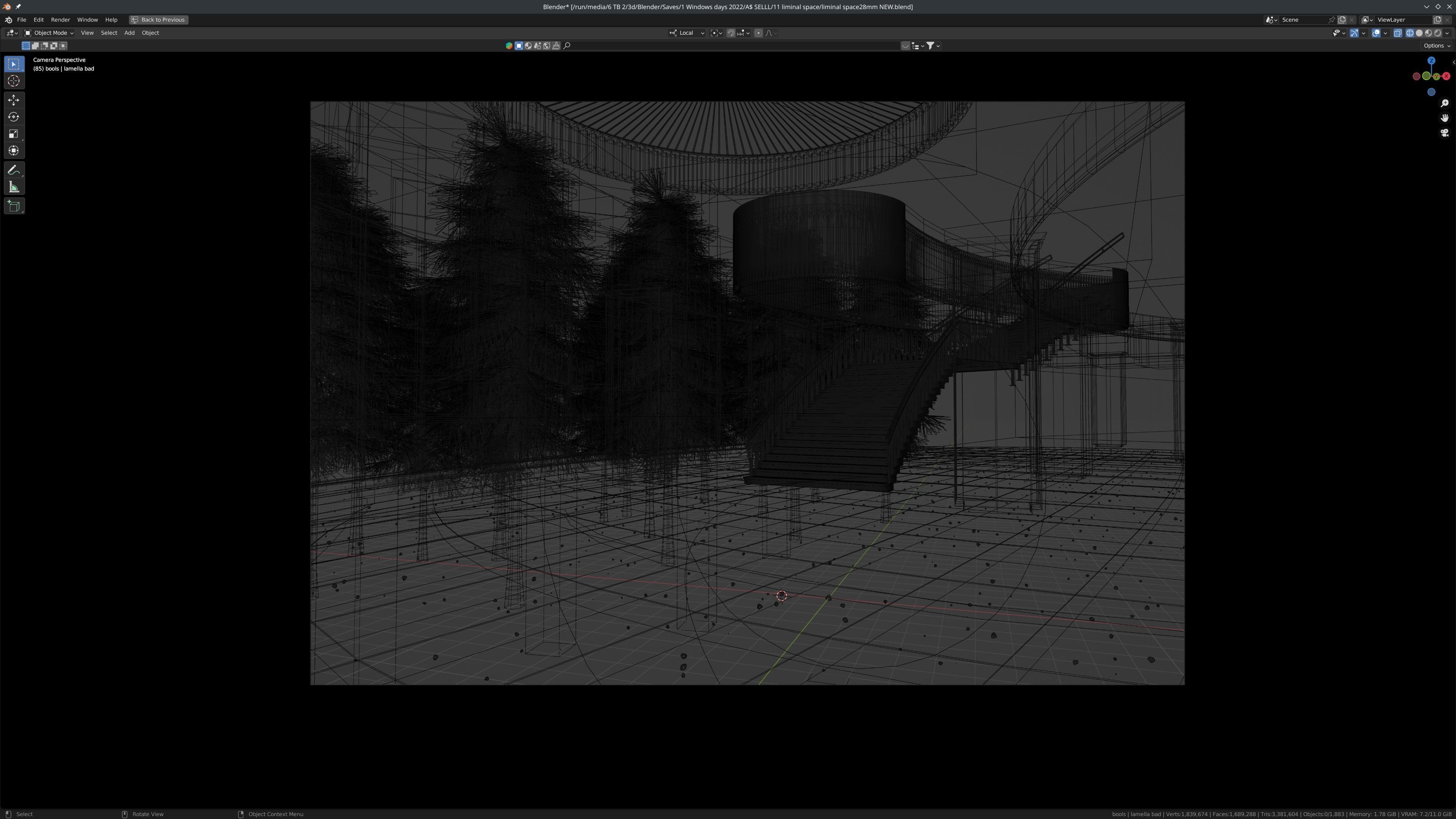 Liminal Space Soviet Circus brutalism architecture scene 3D model ...