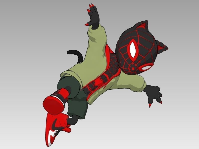 SPIDERVERSE MEOWS MORALES 3D model 3D printable | CGTrader