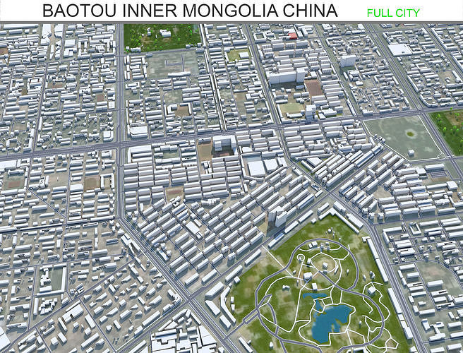3D model Baotou Inner Mongolia China 80km AI VR / AR / low-poly | CGTrader