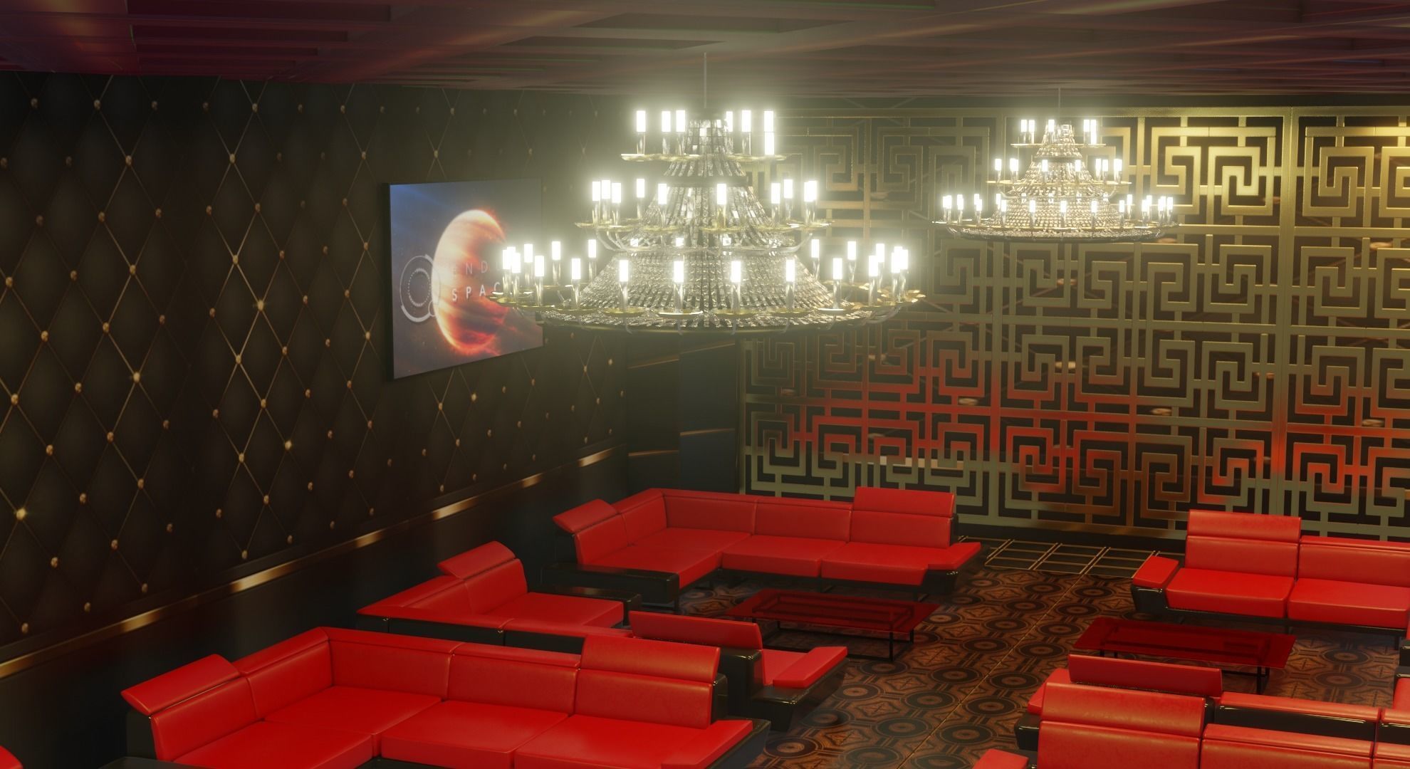 3D model Night club environment with interior - Lowpoly VR / AR / low ...