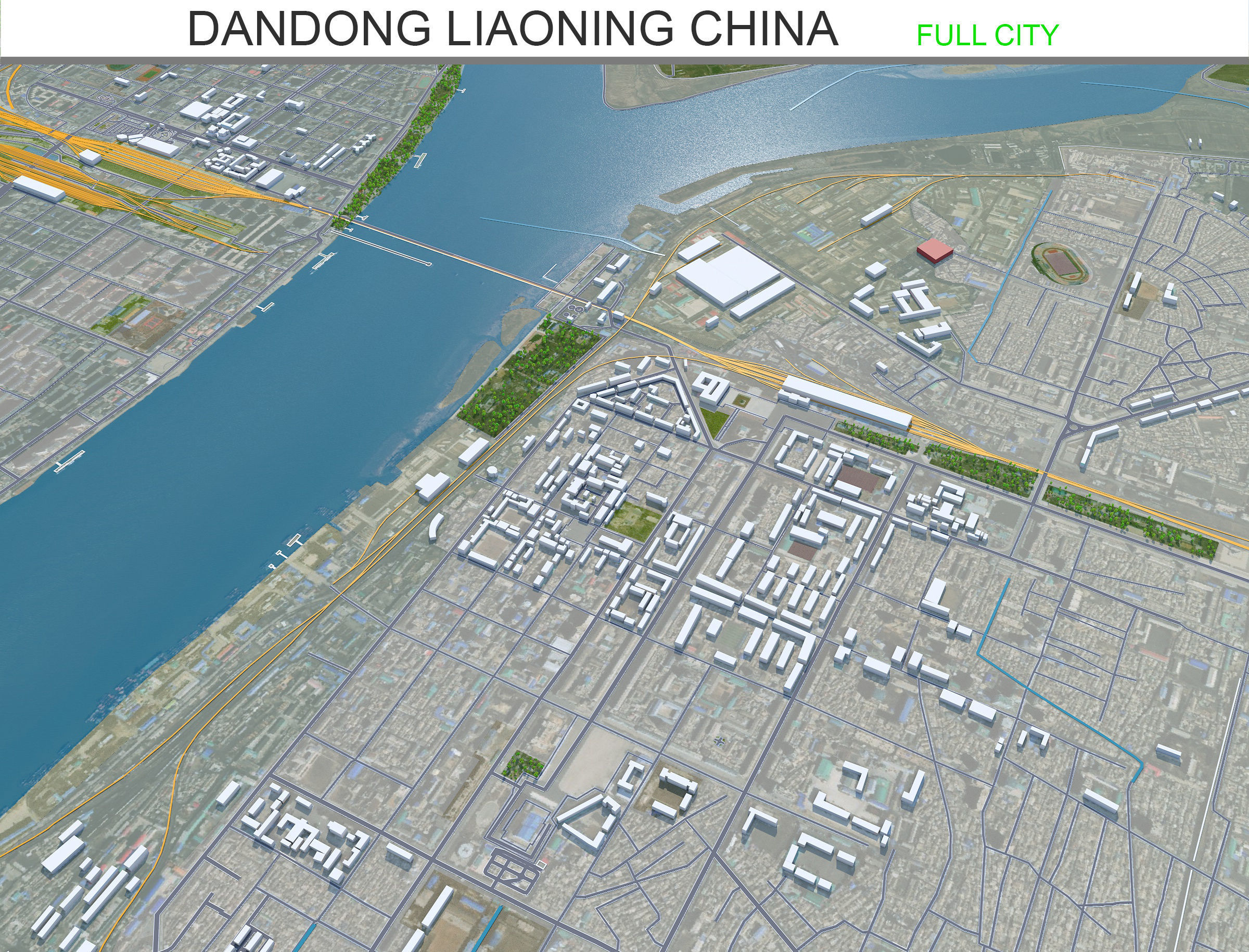 Dandong Liaoning China 35km free VR / AR / low-poly 3D model | CGTrader
