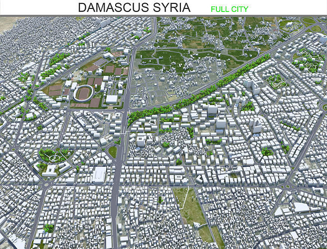 3D model Damascus Syria 40km AI VR / AR / low-poly | CGTrader