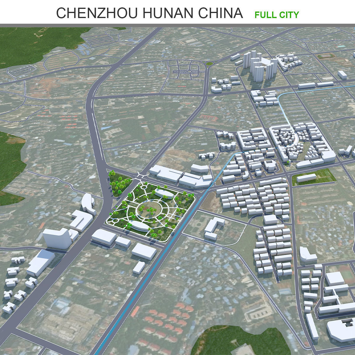 Chenzhou Hunan China 25km free VR / AR / low-poly 3D model | CGTrader
