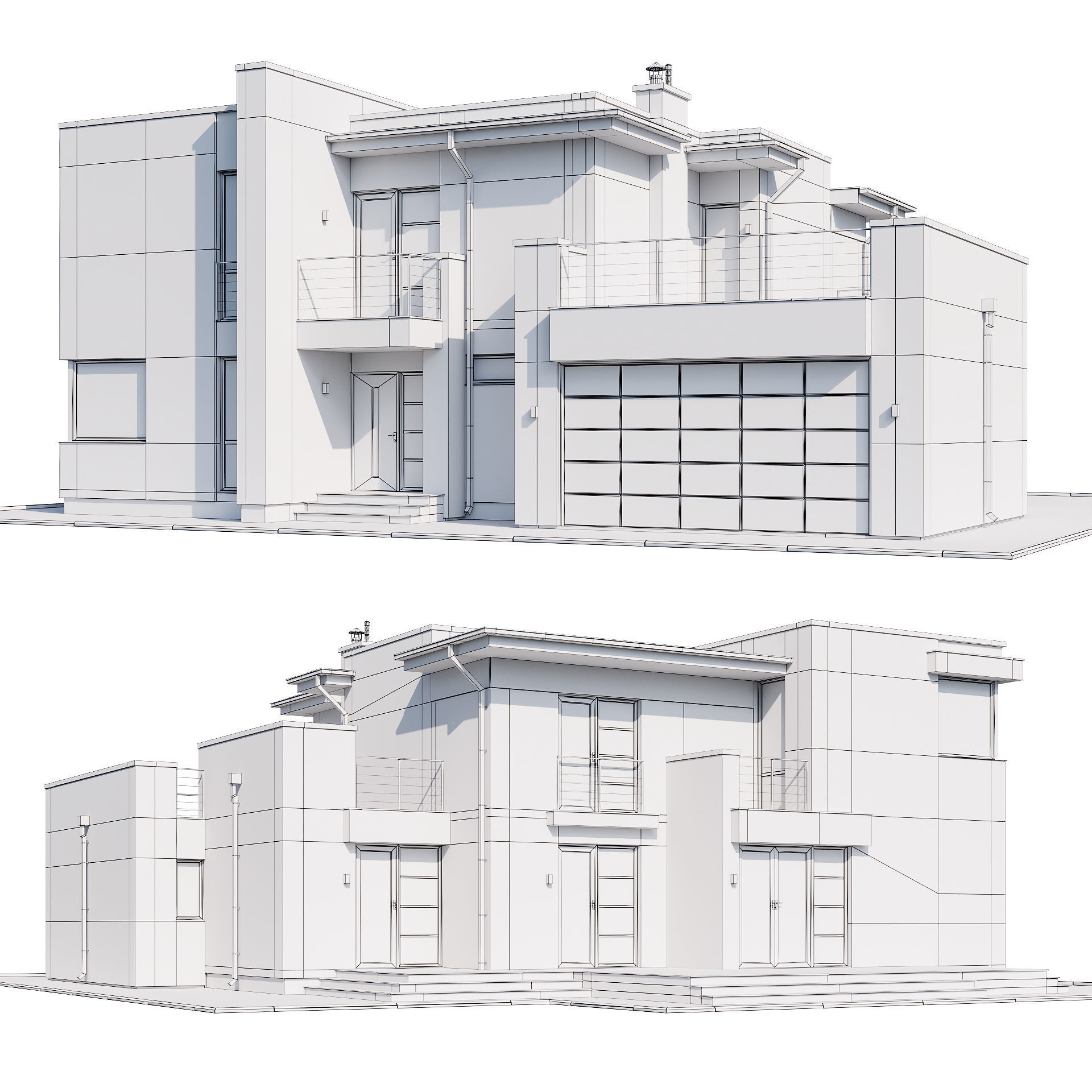 Modern house with floor plans 3D model | CGTrader