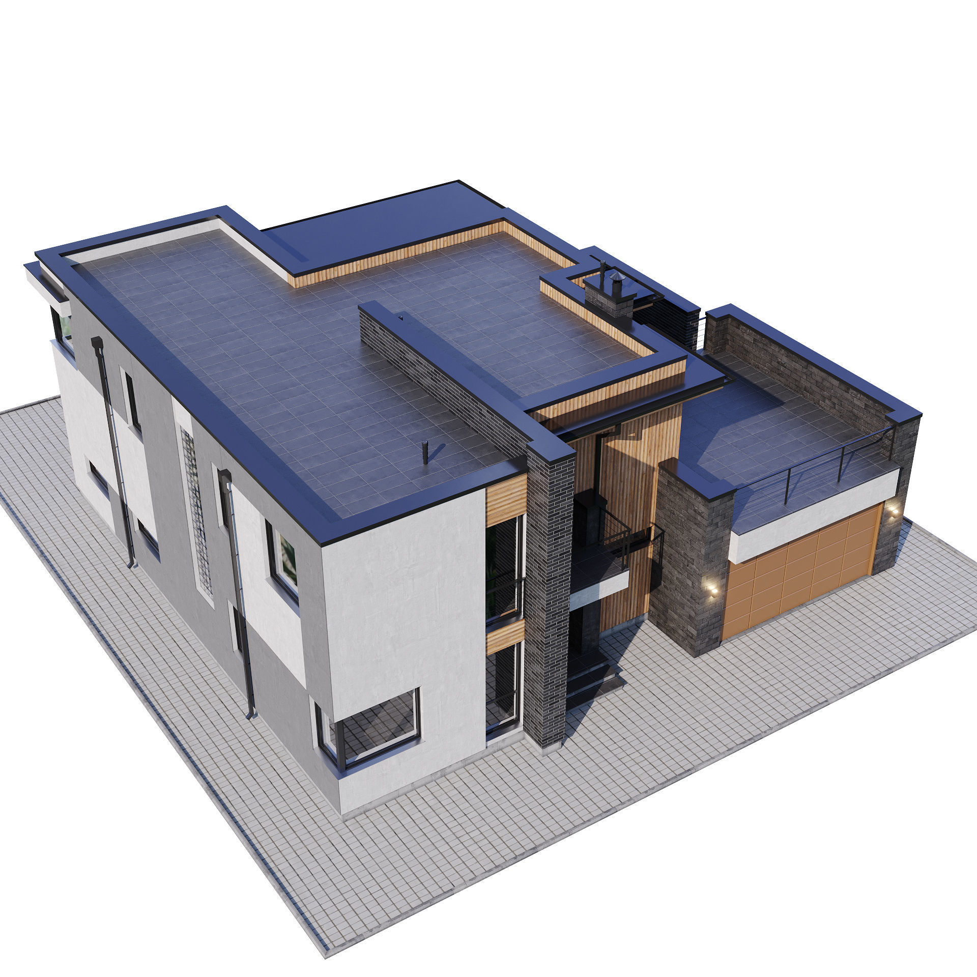 Modern house with floor plans 3D model | CGTrader