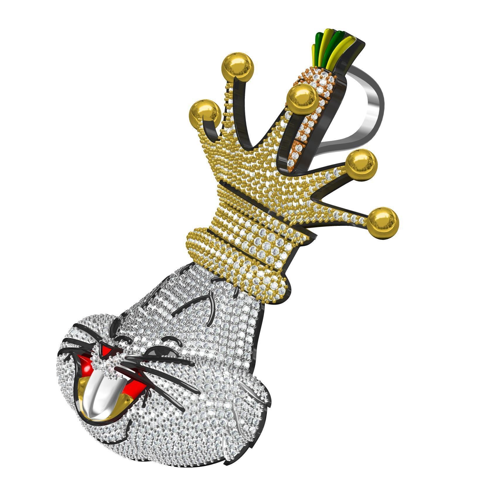 Bug Bunny King Diamond Hip Hop Pendant 3D model 3D printable | CGTrader