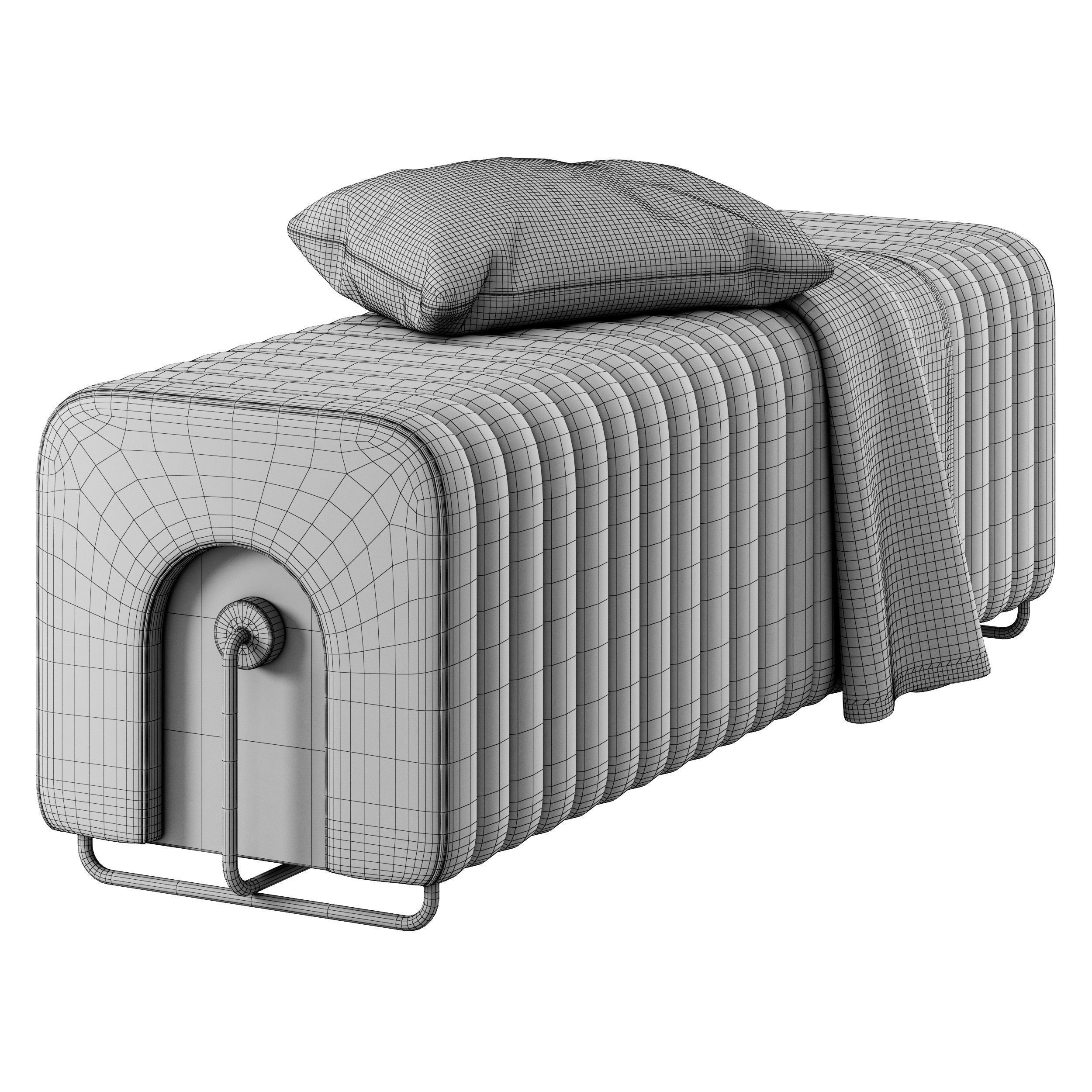 Rivers Bench and Ottoman By Mezzo Collection 3D model | CGTrader