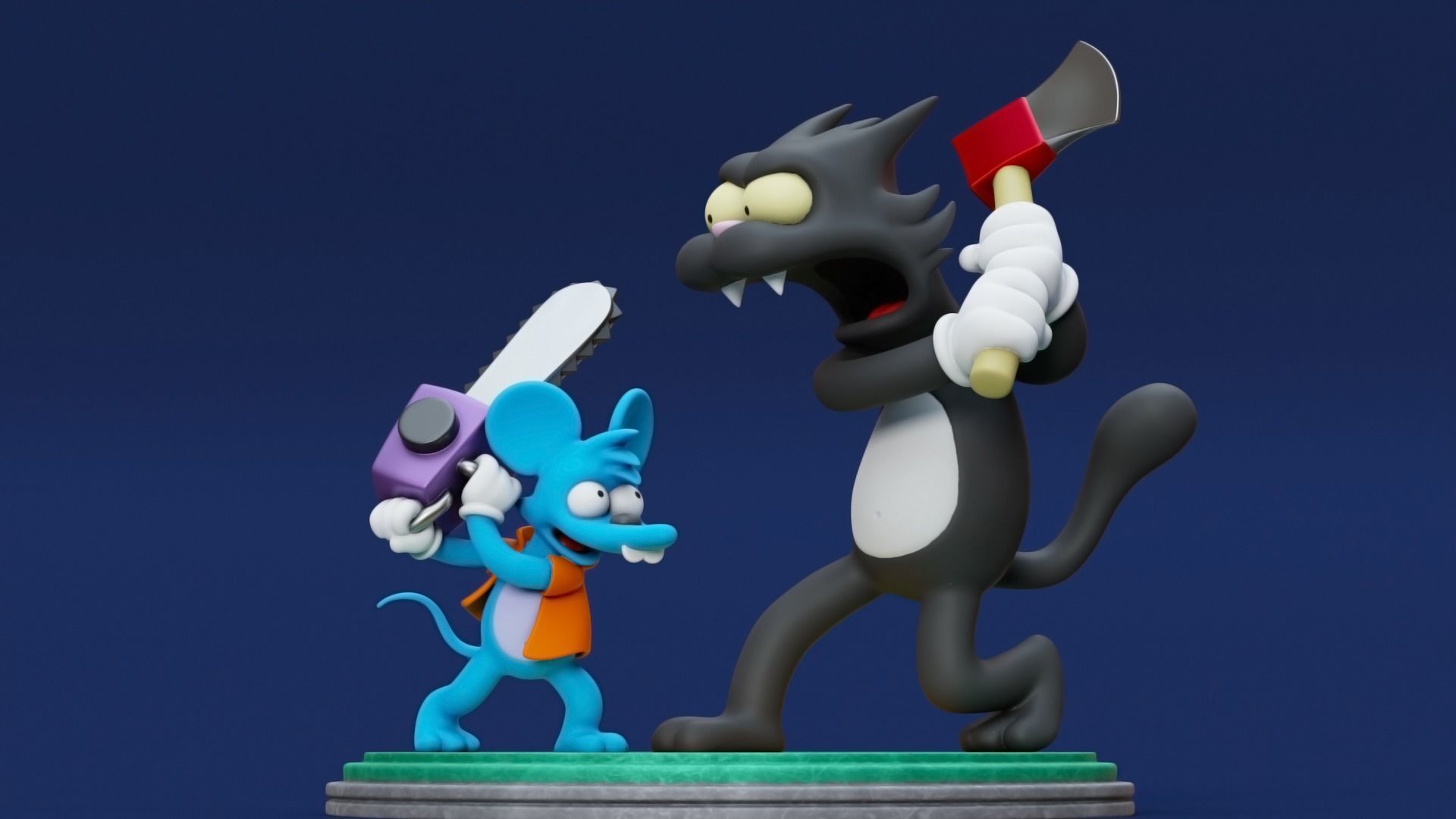 Itchy and Scratchy Printable 3D model 3D printable | CGTrader