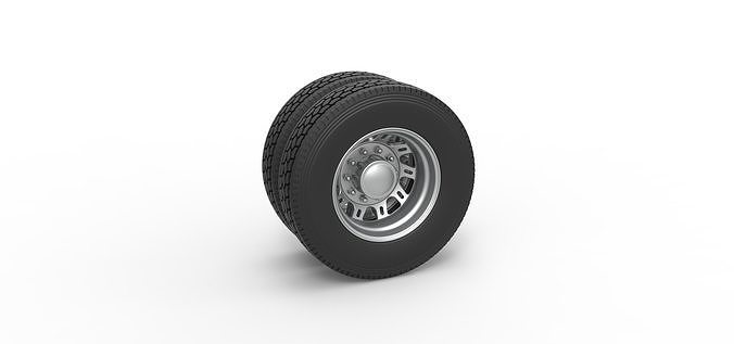 Rear custom wheel of semi truck Version 19 Scale 1 to 25 3D model 3D ...