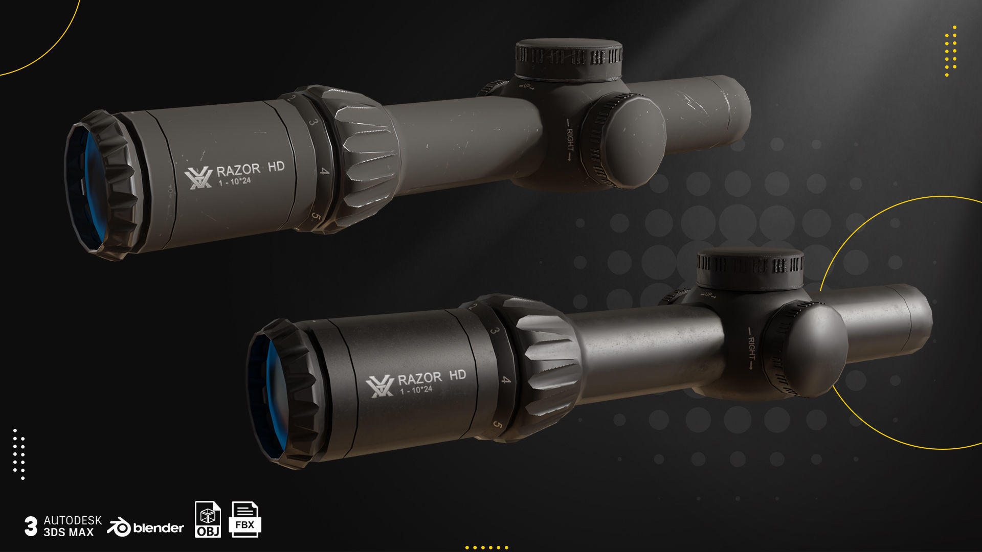 3D model 10 Scopes Game Ready VR / AR / low-poly | CGTrader