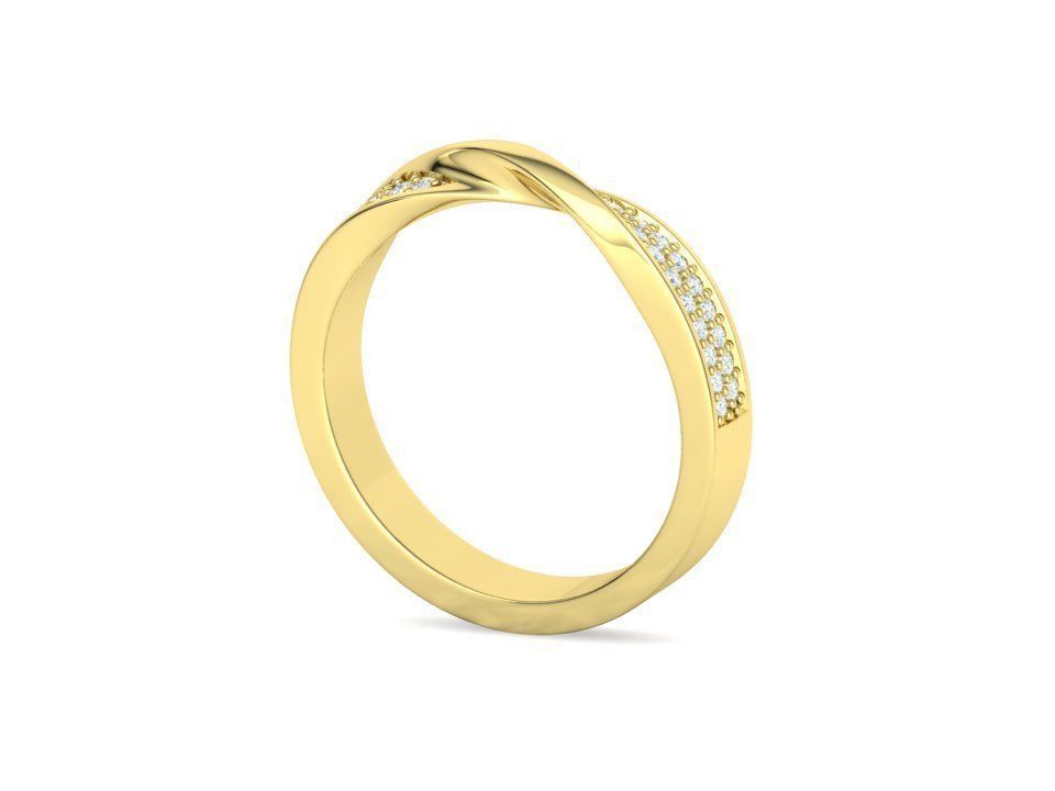 Classic Bridal Set Mobius Rings Engagement and Matching band 3D model ...