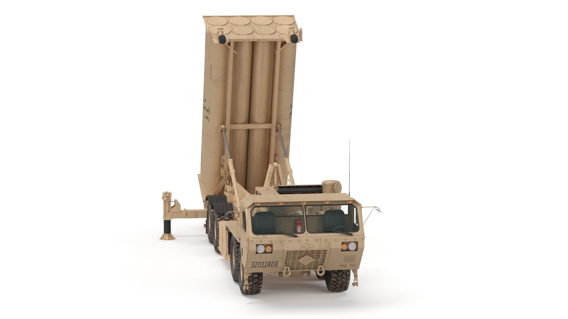 US Mobile Anti-Ballistic Missile System THAAD Open Version 3D model ...