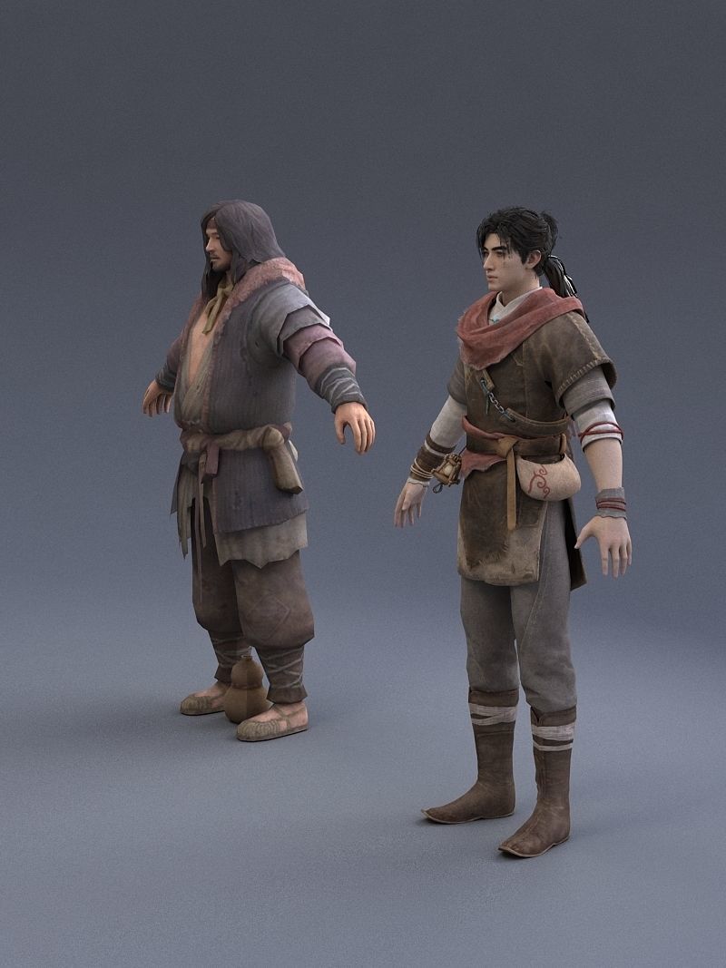 3D model Ancient Asians people VR / AR / low-poly | CGTrader