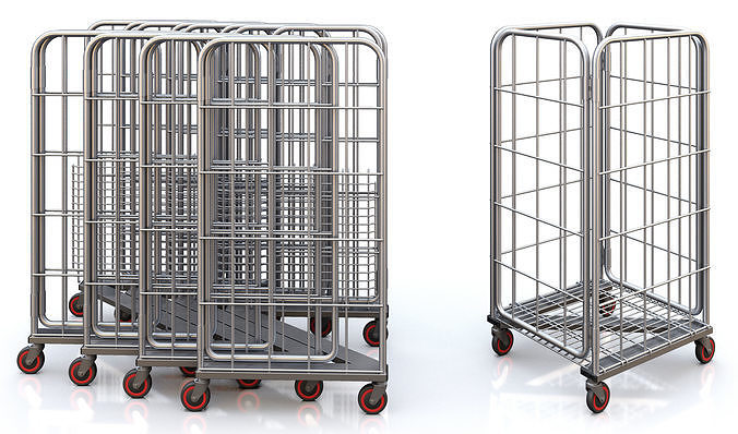 Carton carrying cart 3D model animated | CGTrader