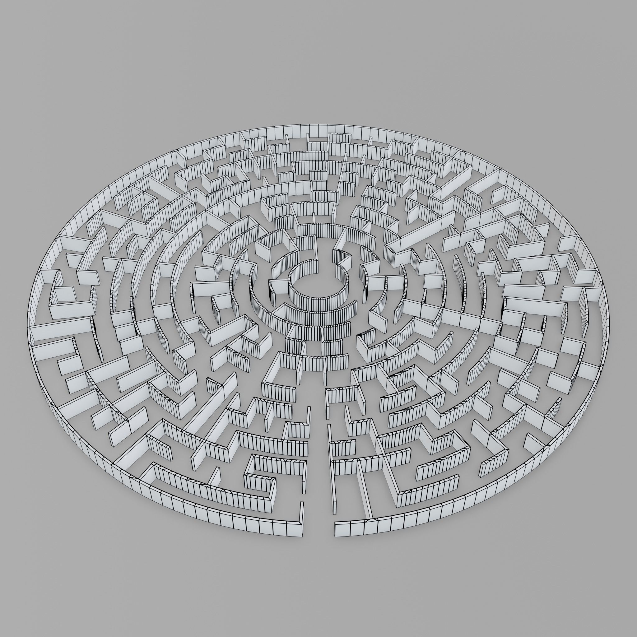 3D model Circular maze with solution VR / AR / low-poly | CGTrader