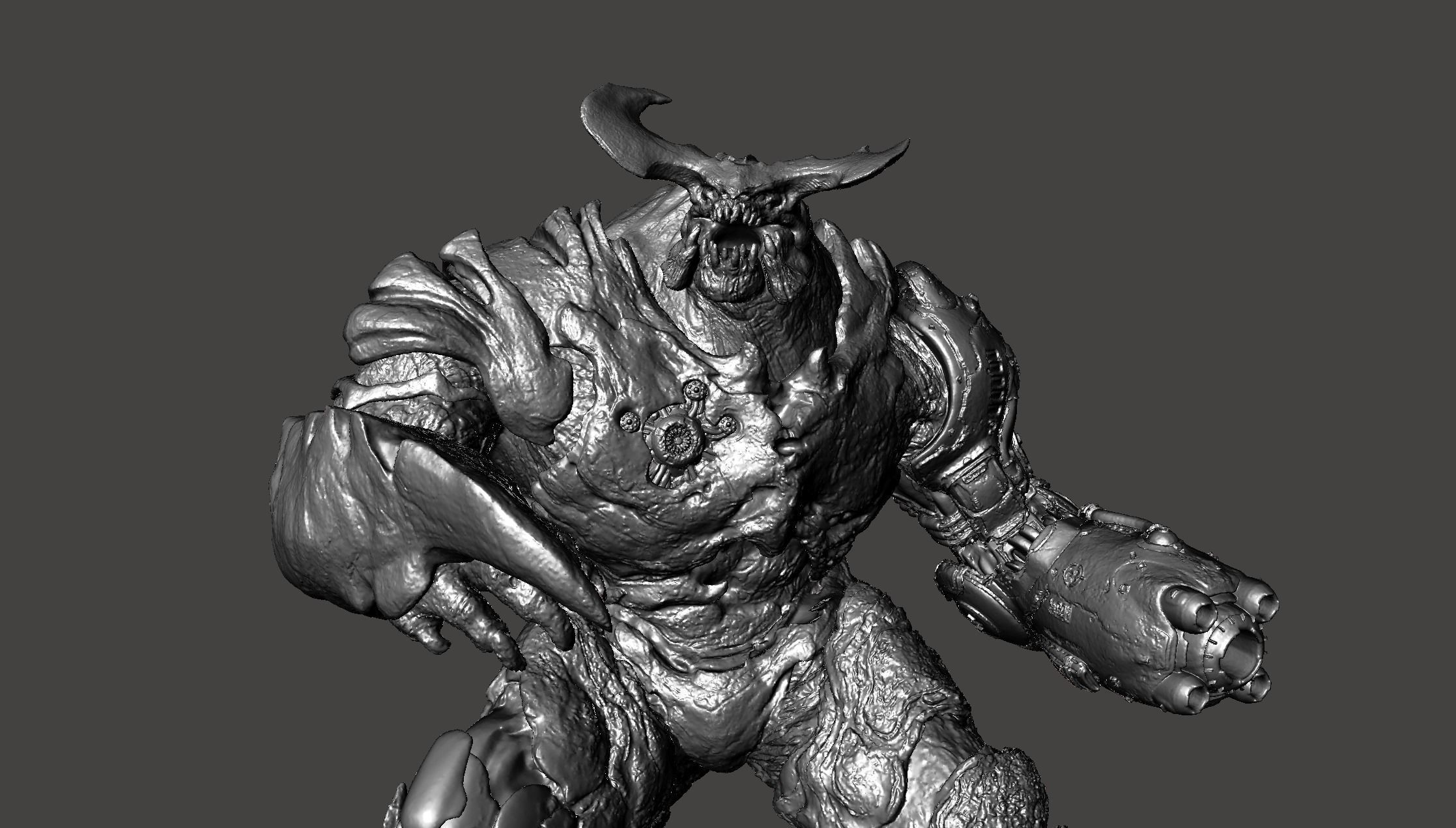 CYBERDEMON DOOM 2016 BOSS UAC TYRANT EXTREME ULTRA DETAILED MESH 3D ...