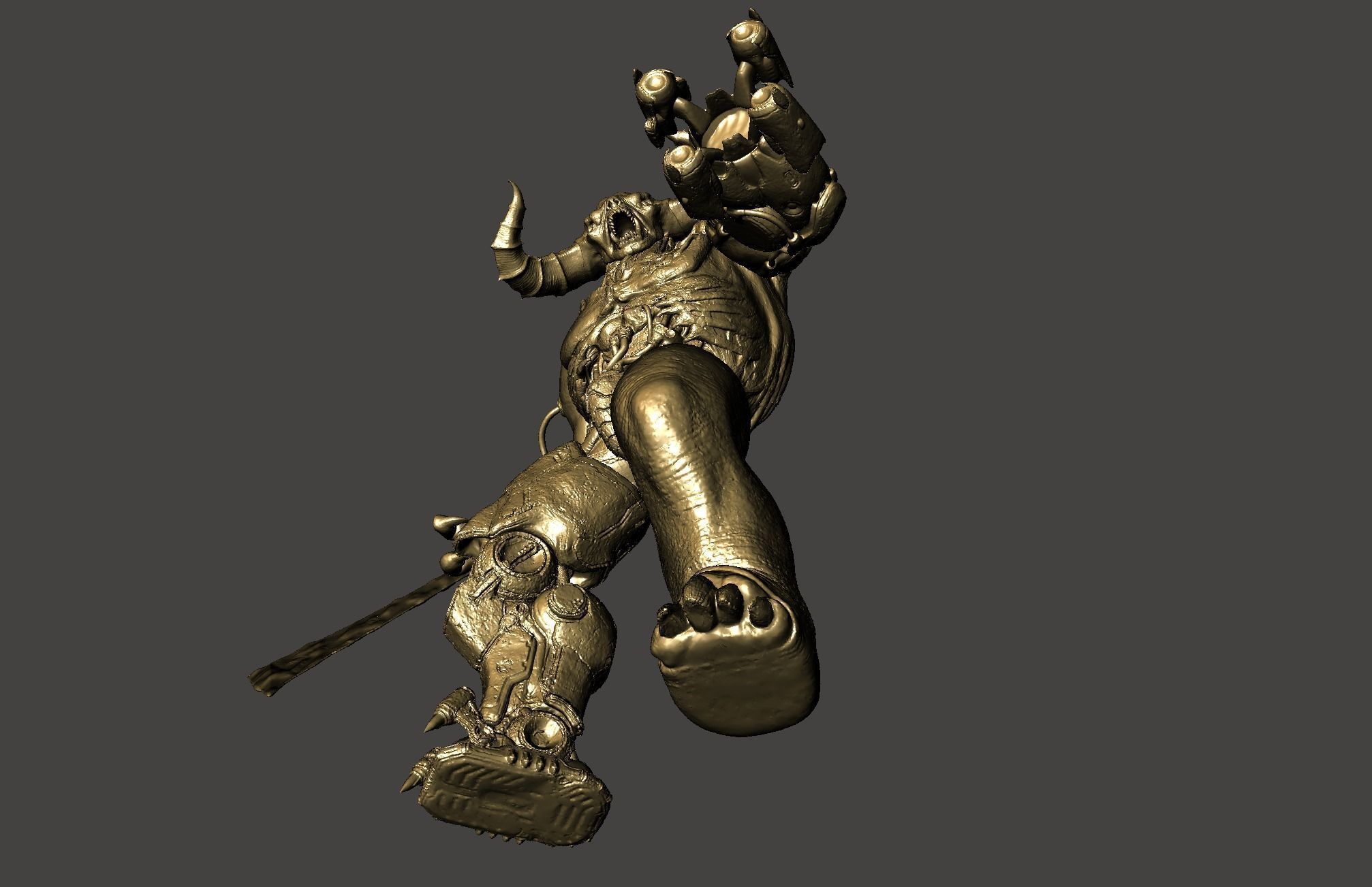 TYRANT DOOM ETERNAL CYBERDEMON ULTRA DETAILED STL MODULAR SWORD 3D ...