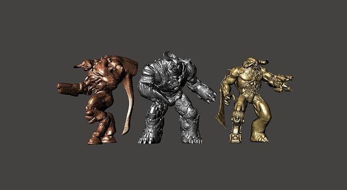 3 CYBERDEMON TYRANT BUNDLE DOOM 3 2016 ETERNAL GAMEQRAFT STL 3D model ...