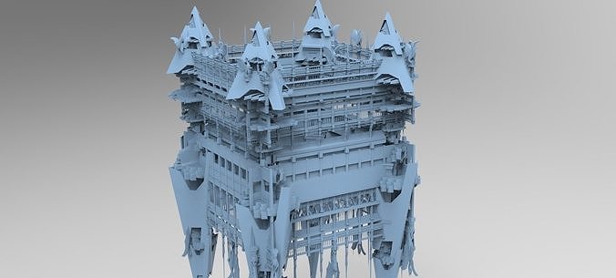 Dark Fire Drake Cathedral Tower Arena Tower 2 3D model | CGTrader