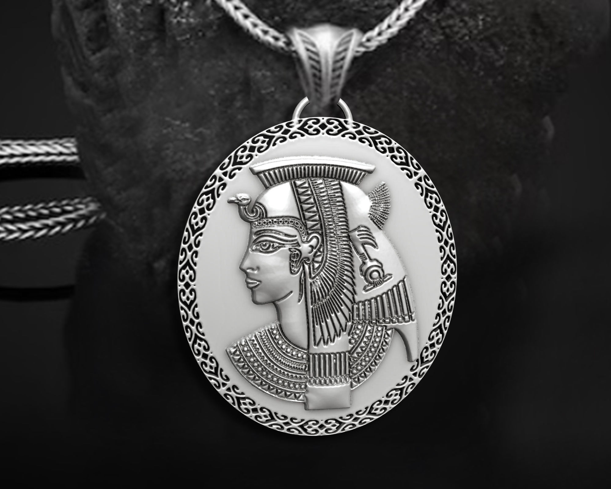 Ancient Cleopatra Queen Pendant 3D model 3D printable | CGTrader