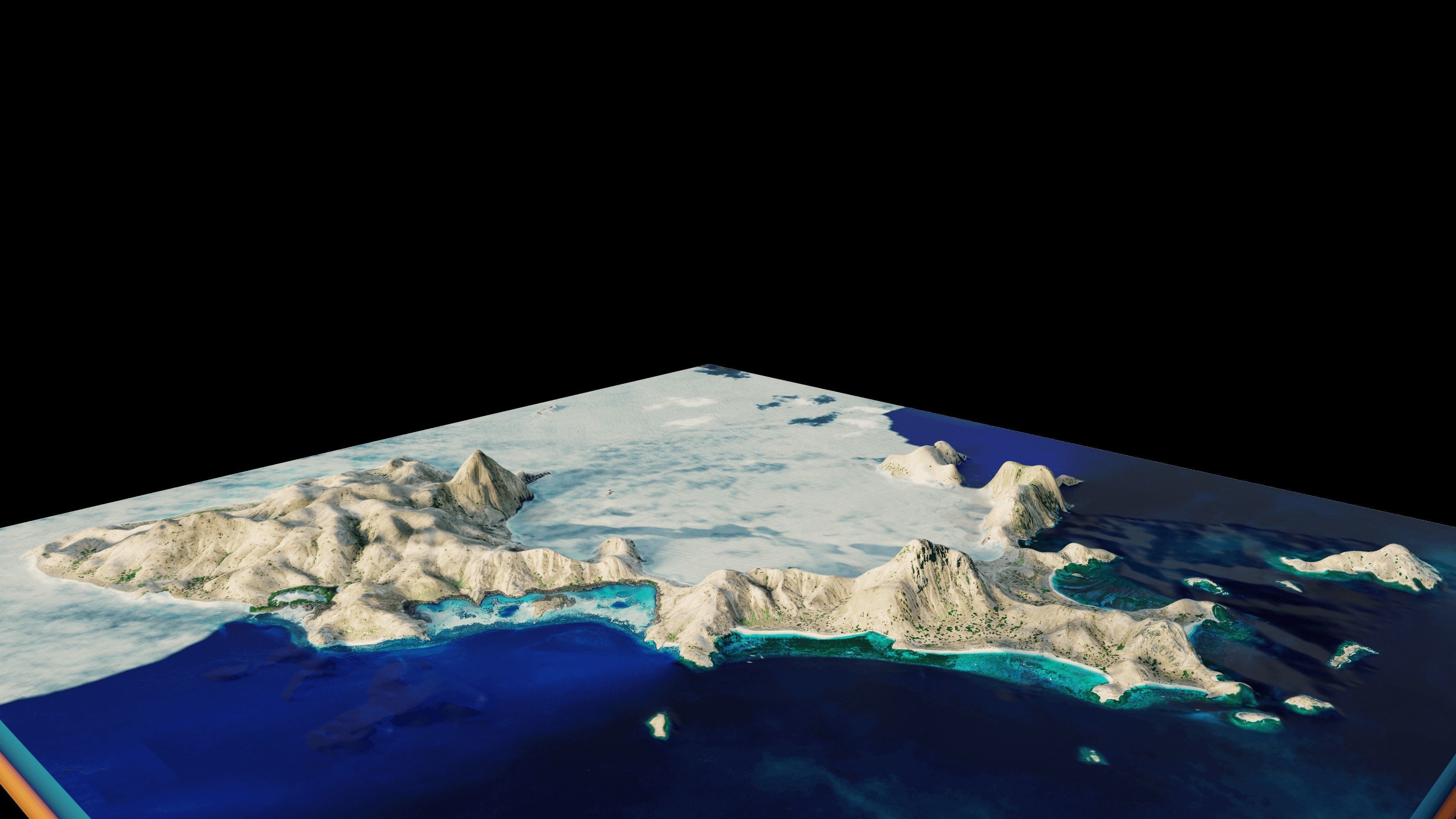Padar Island full 3d model terrain 3D model | CGTrader