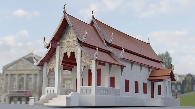 3D model Buddhist Sanctuary Low-Poly 3D model VR / AR / low-poly | CGTrader