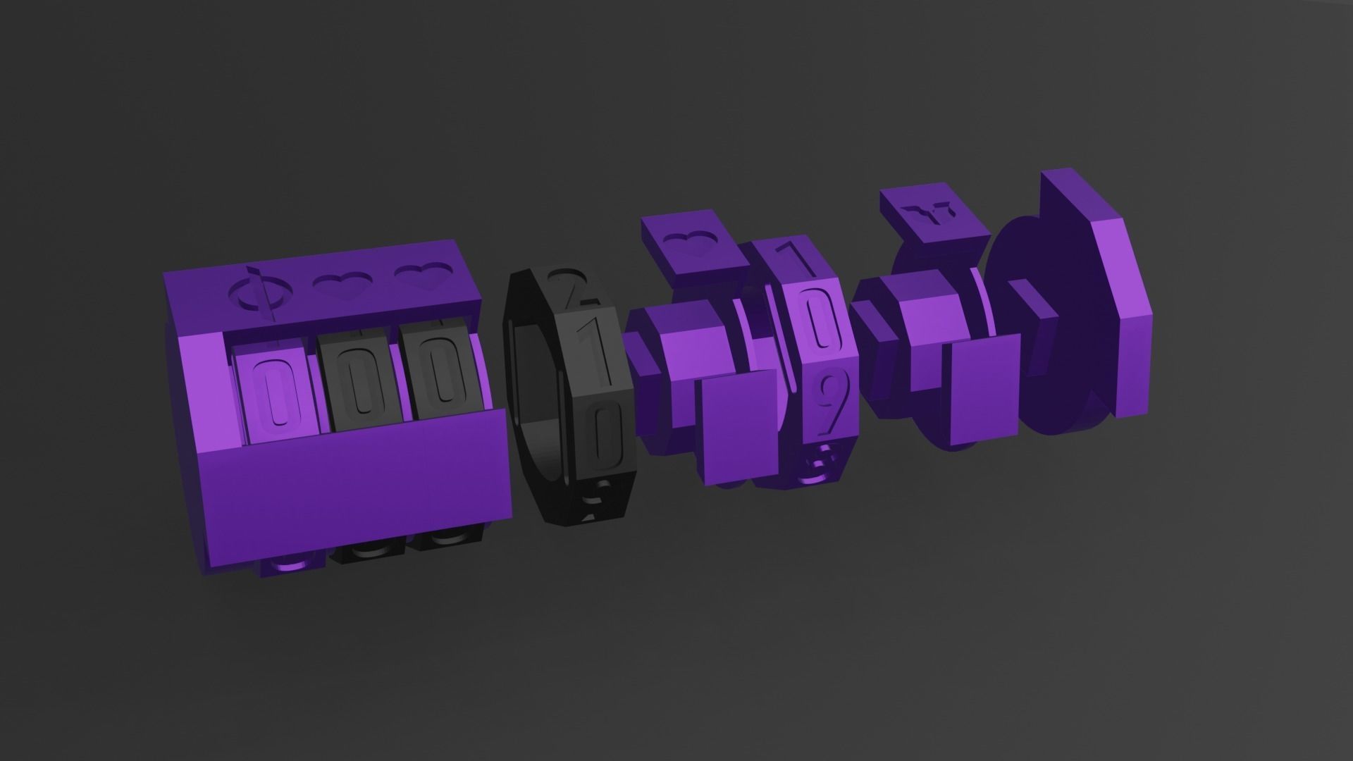 Modular Life Counter 3D model 3D printable | CGTrader