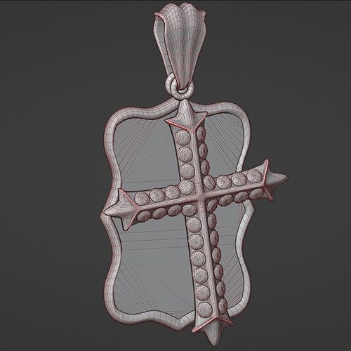 Cross with gems and pendant 3D model | CGTrader