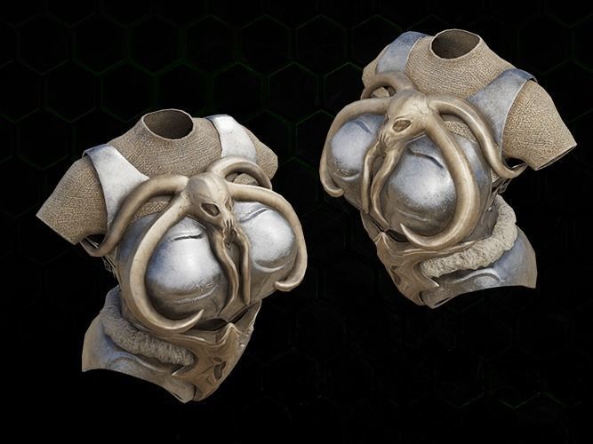 3D model Breast Armor Octopus Viking Style gazukull female game and ...