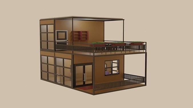 Prefab House Design free VR / AR / low-poly 3D model | CGTrader