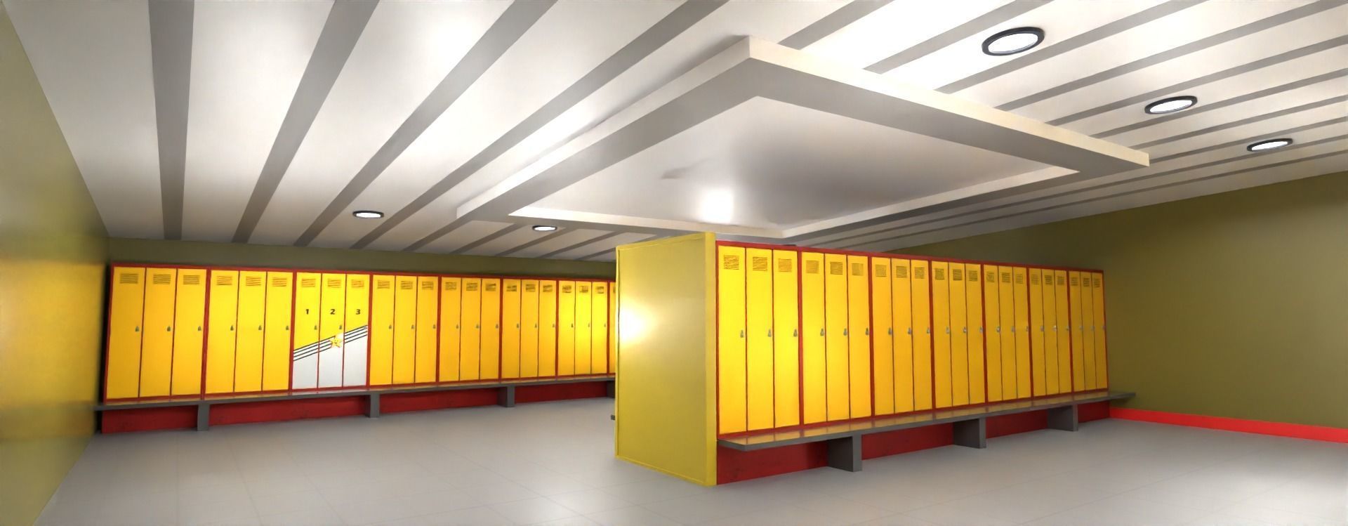 3D model Locker Room Environment - Lowpoly VR / AR / low-poly | CGTrader