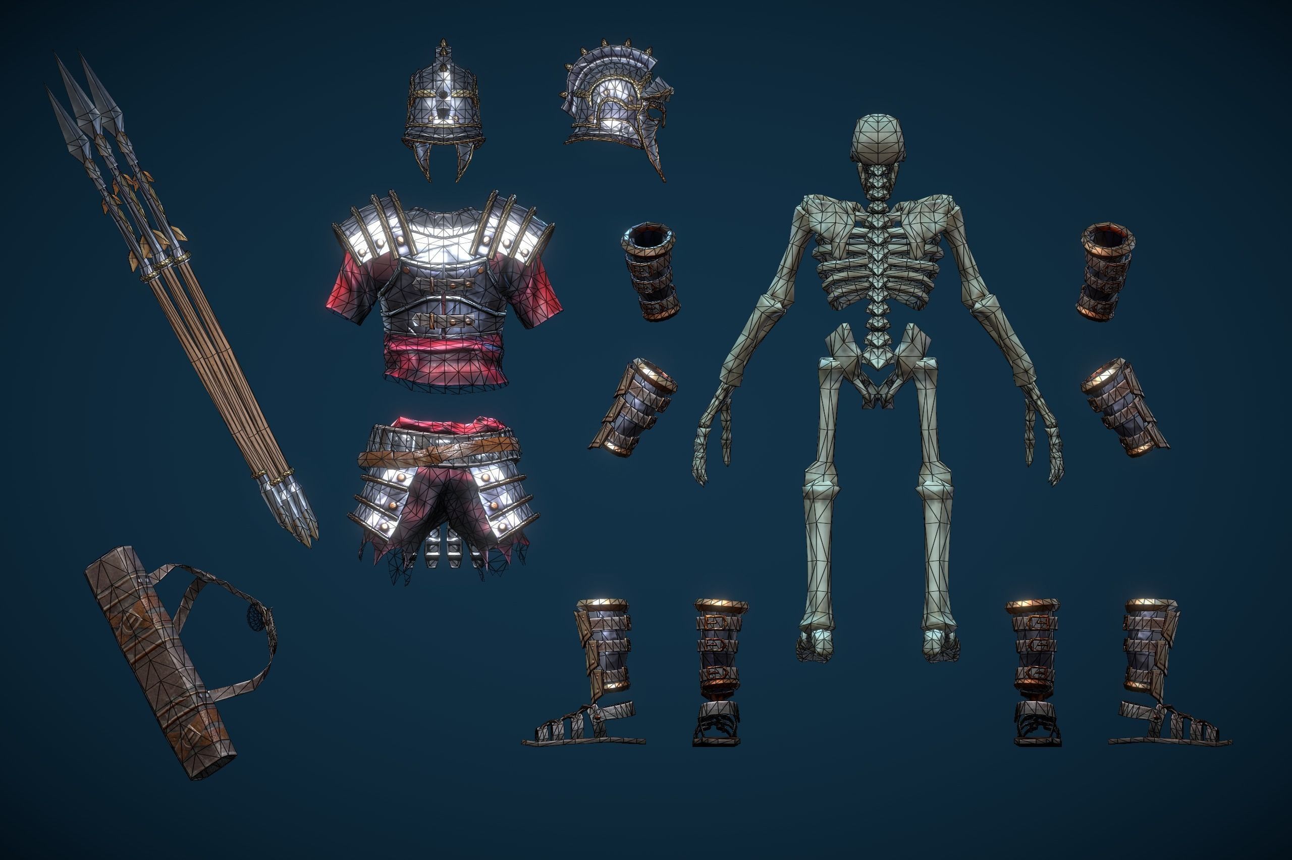 3D model Skeleton Spear Thrower VR / AR / low-poly | CGTrader