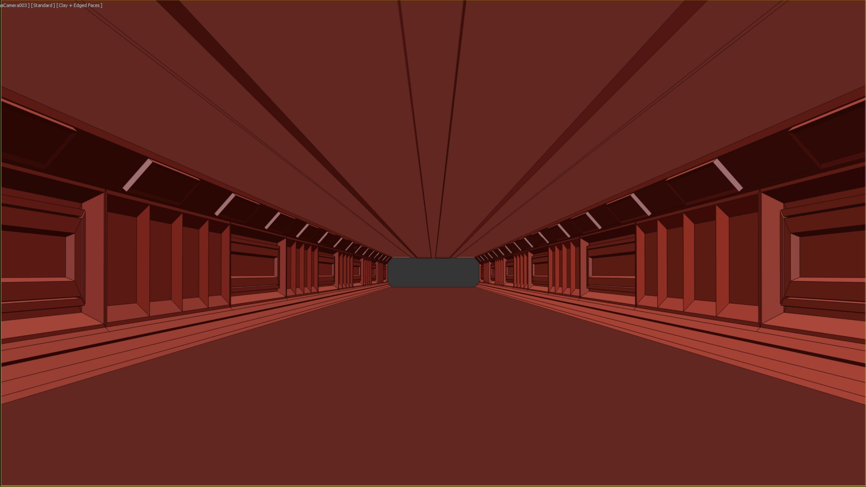 3D model low poly sci fi corridor 09 VR / AR / low-poly | CGTrader