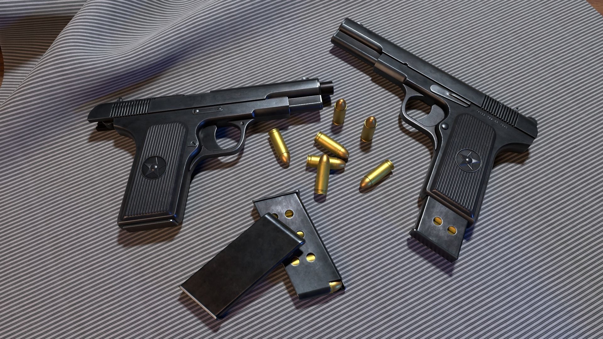 Type 54 pistol pistol realistic PBR process 3D model | CGTrader